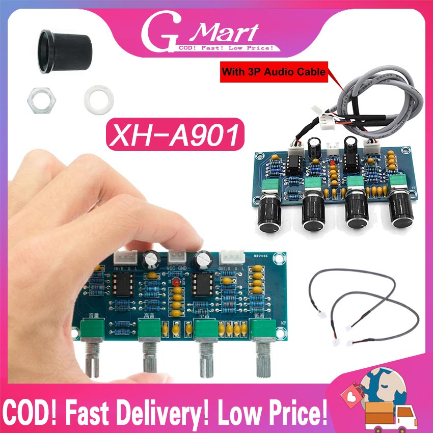 Stereo Pre-Amp Preamplifier Tone Board Audio 4 Channels Amplifier ...