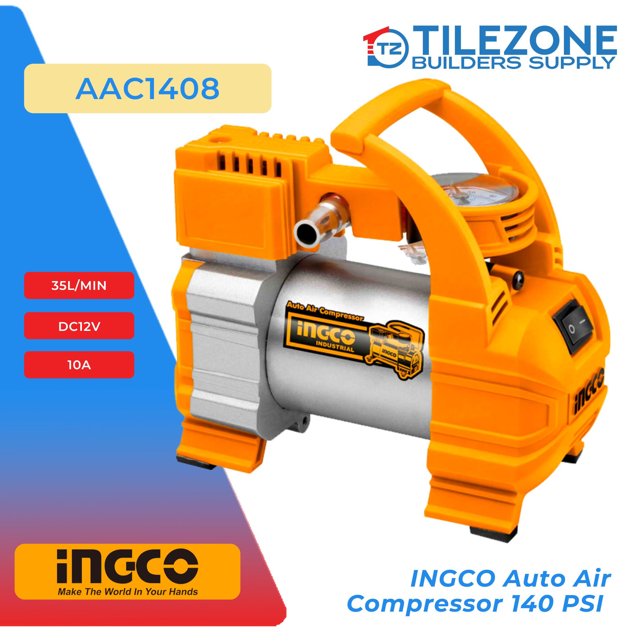 INGCO Auto Air Compressor 140 PSI AAC1408 | Lazada PH