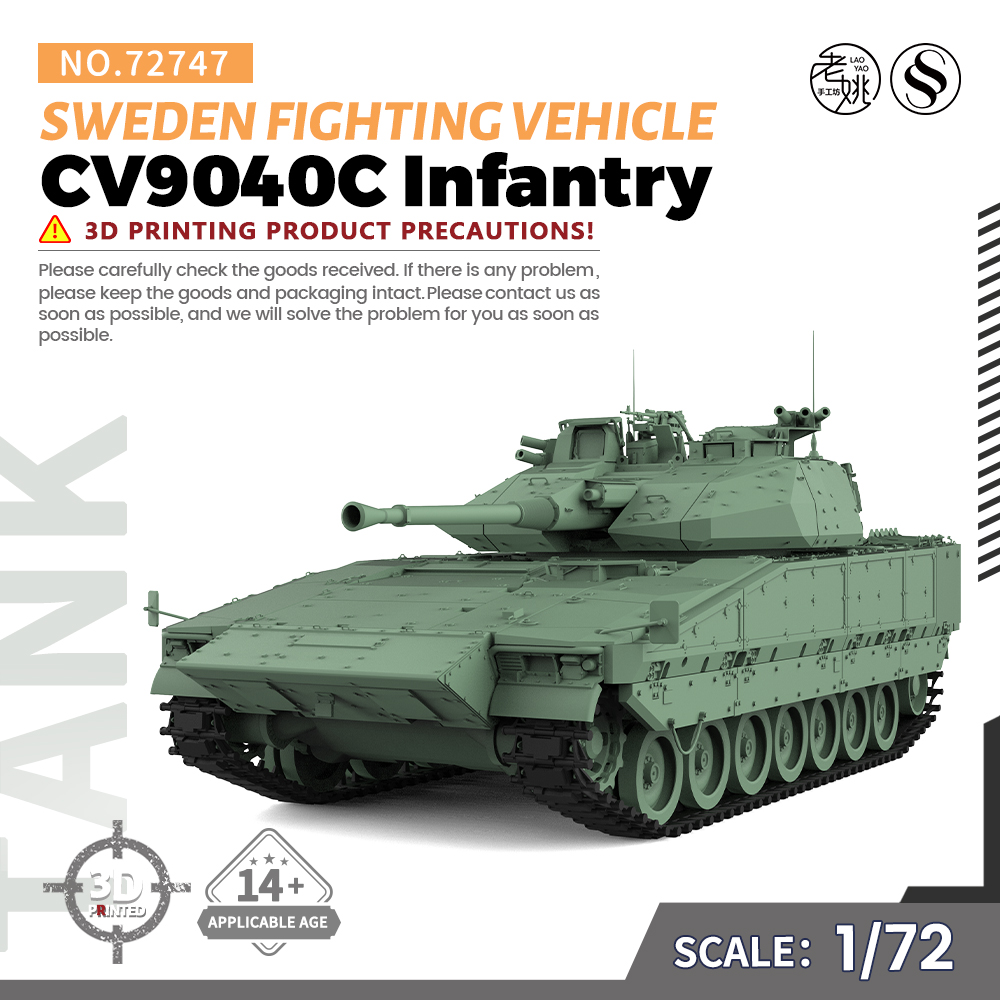 SSMODEL SS72747 1/72 Military Model Kit Sweden CV9040C Infantry ...
