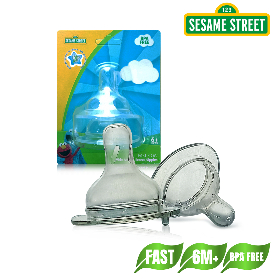 Sesame Beginnings 8oz/236ml Wide Neck Feeding Bottles Round Donut Milk ...