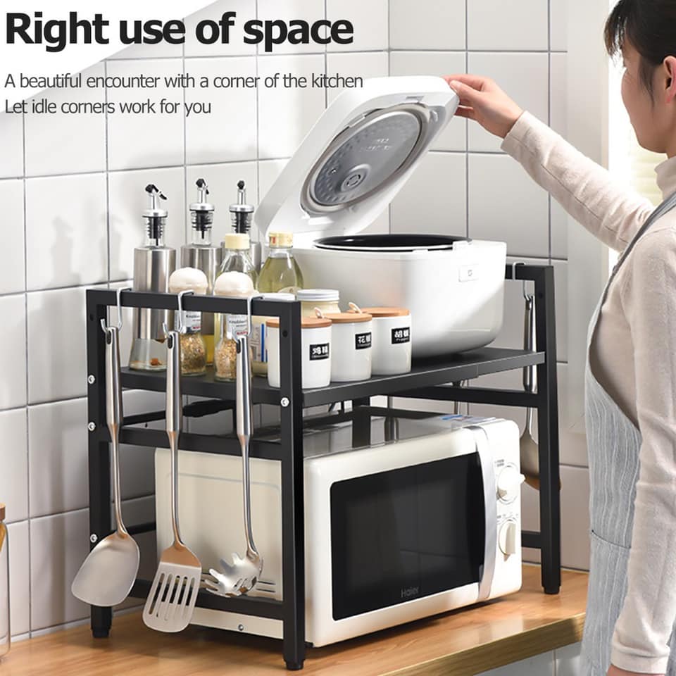 Kitchen Organizer Microwave Oven Rack Expandable and Height Adjustable ...
