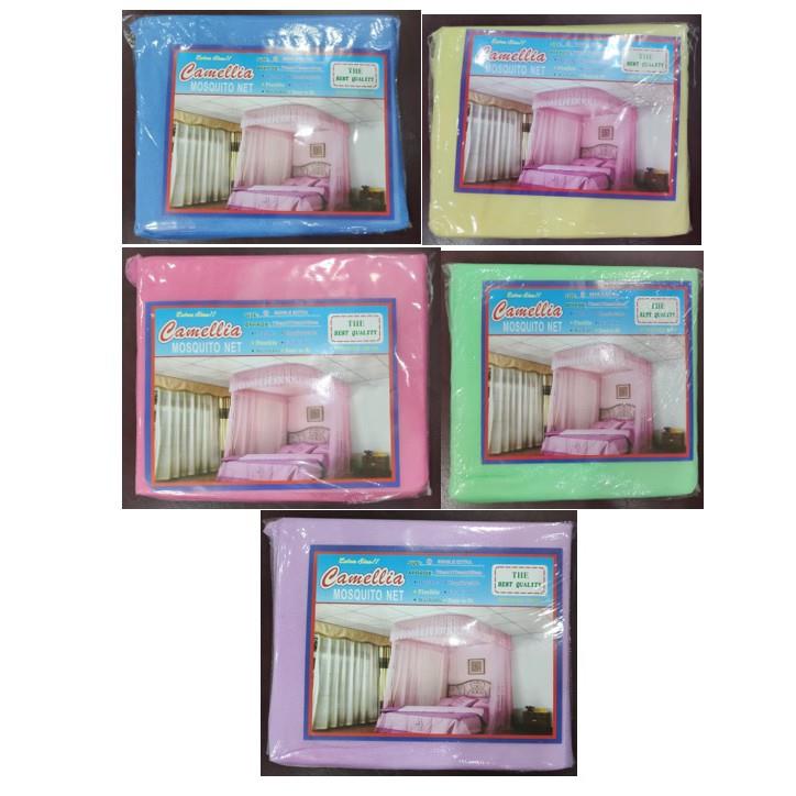 A comfortable bed Cotton Mosquito Net Kulambo Camellia Single Double ...