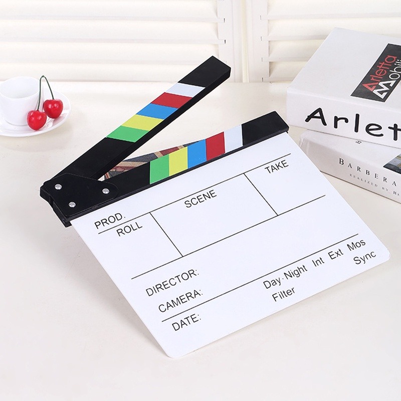 [24h delivery] Acrylic Film Clapperboard Plastic Movie Clapper Cutting ...
