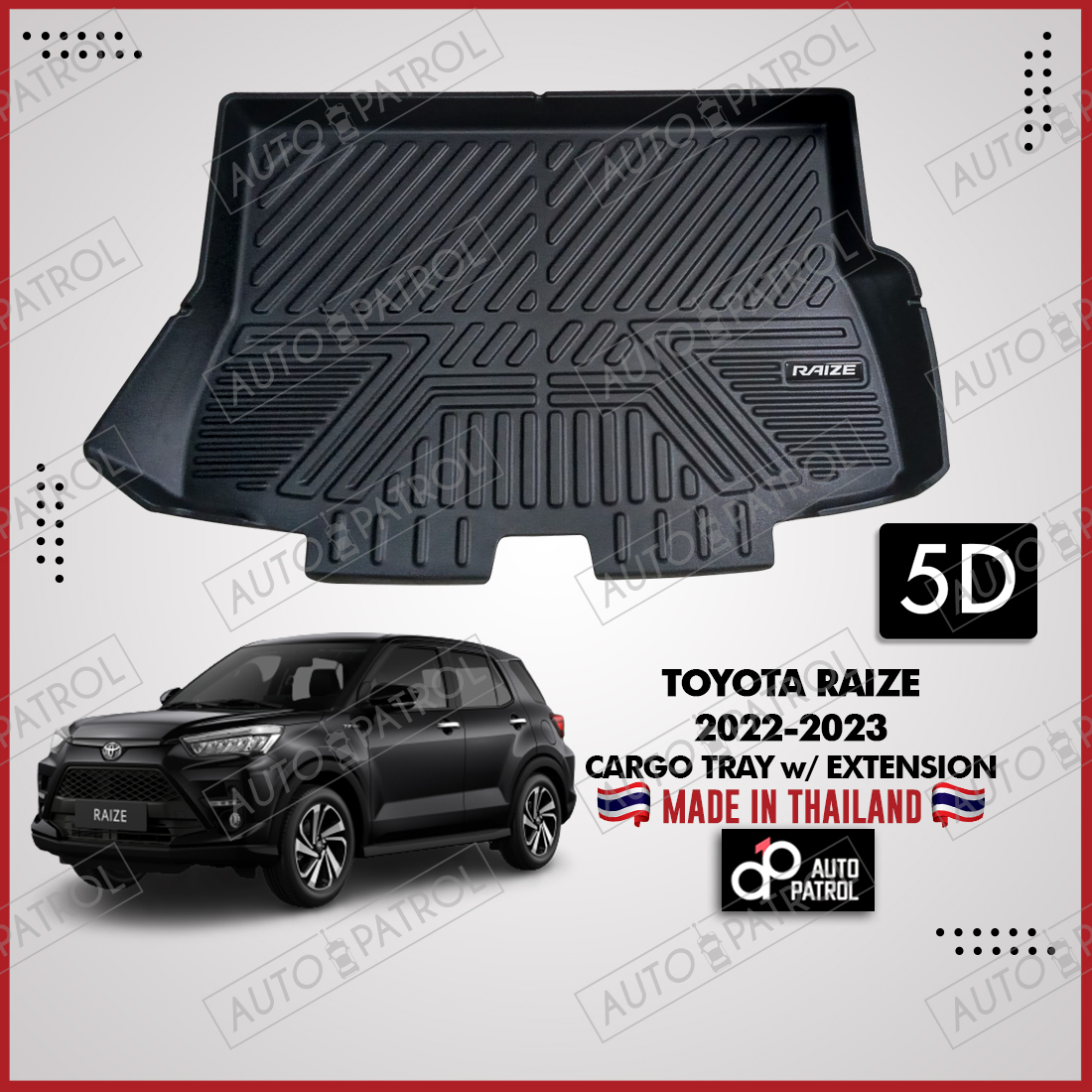 TOYOTA RAIZE 2022-2023 5D Rear Trunk Tray or Cargo Tray w/ Extension ...