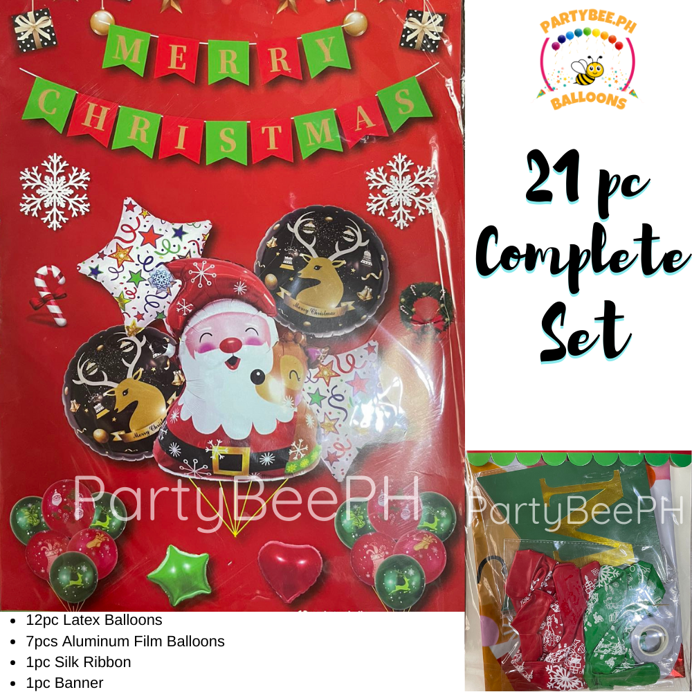 21pc Santa Claus Complete Balloon Set Merry Christmas Party decoration ...