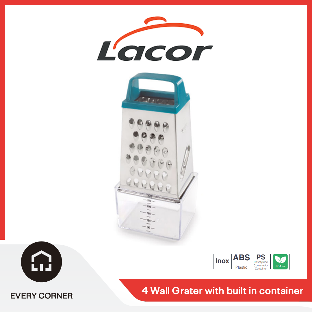 Lacor Spain 4 way grater and 250ml container box. BPA free | Lazada PH