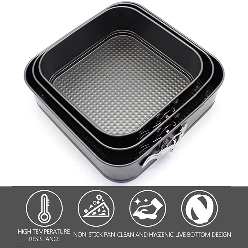 Square Springform Dessert Pan Nonstick Leakproof Cake Pan Bakeware ...