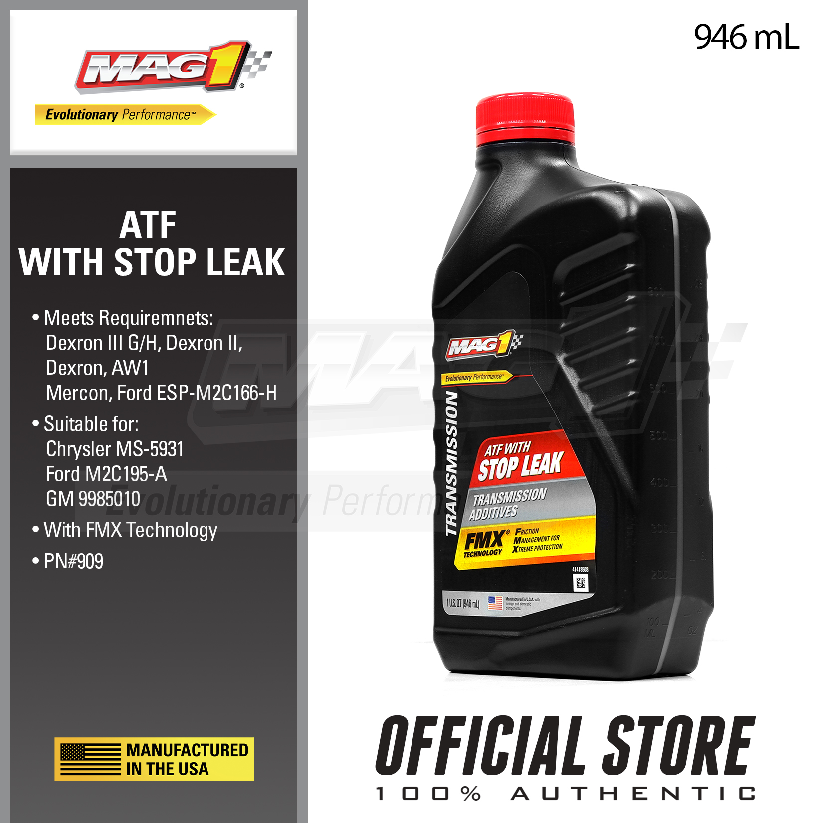 MAG 1 Car Automatic Transmission Fluid with Stop Leak Additive, 1qt ...