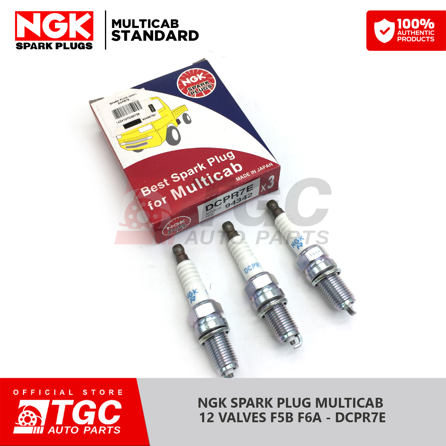NGK Standard Spark Plug DCPR7E 1PC / 3PCS for Multicab 12 Valves F5B ...