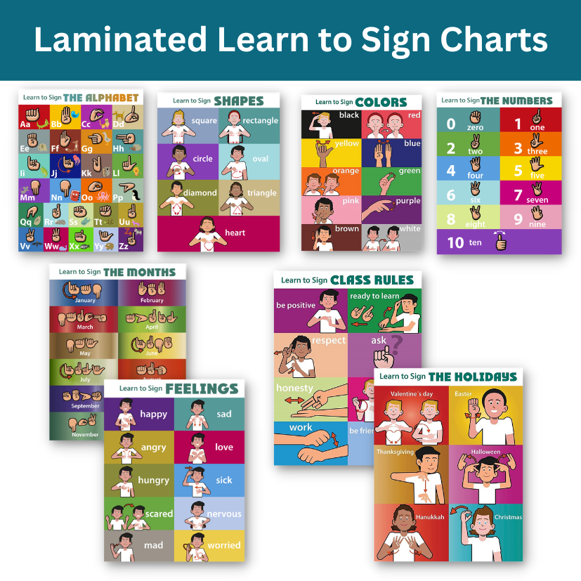Laminated Sign Language Charts, learn How To Sign Charts for Kids ...