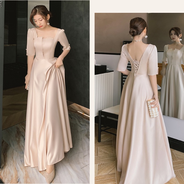Pang DuDu Elegant Dress For Night Party Women Elegant Satin Bridesmaid ...