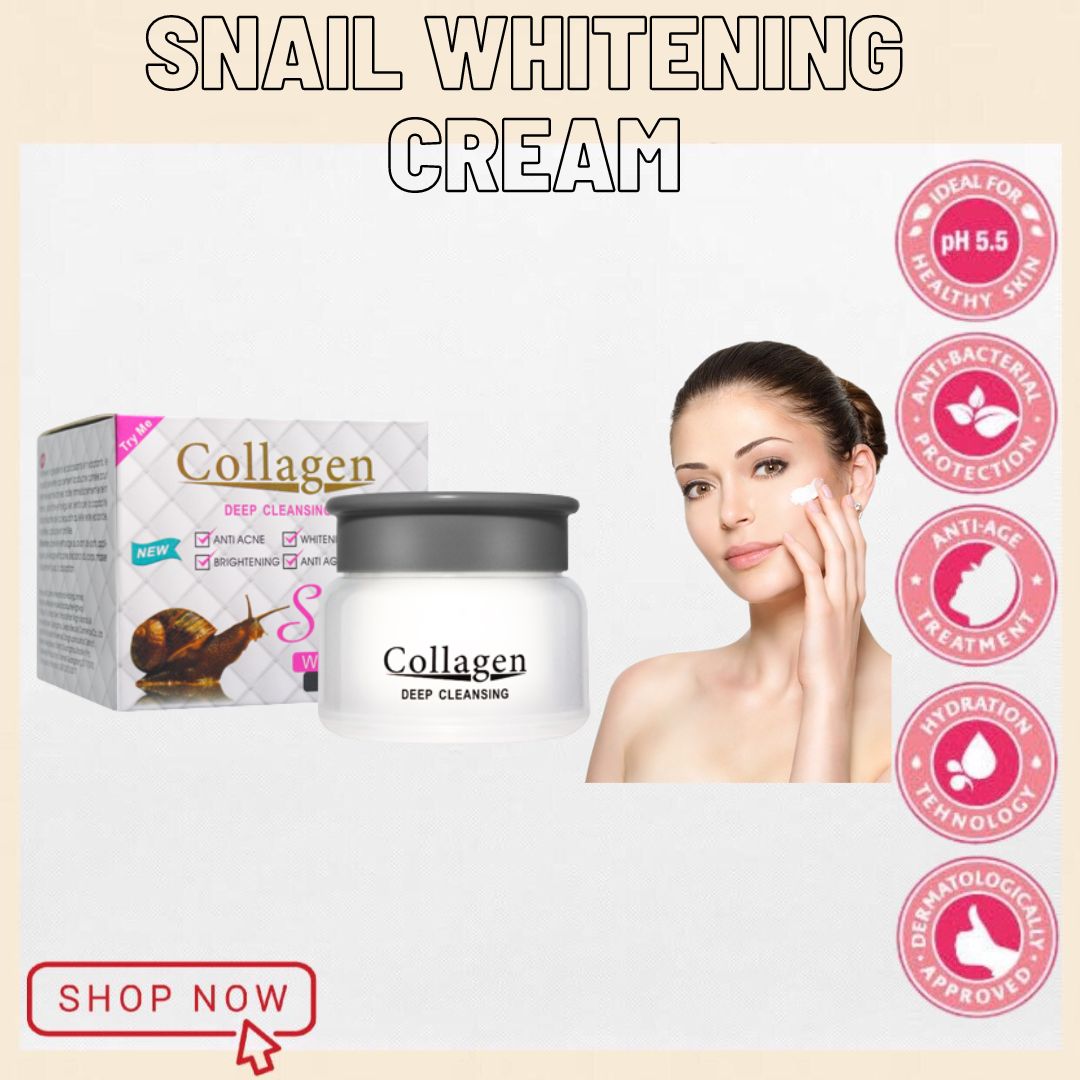 Snail Collagen Face Cream Deep Cleansing Anti Acne Whitening Gel Skin ...