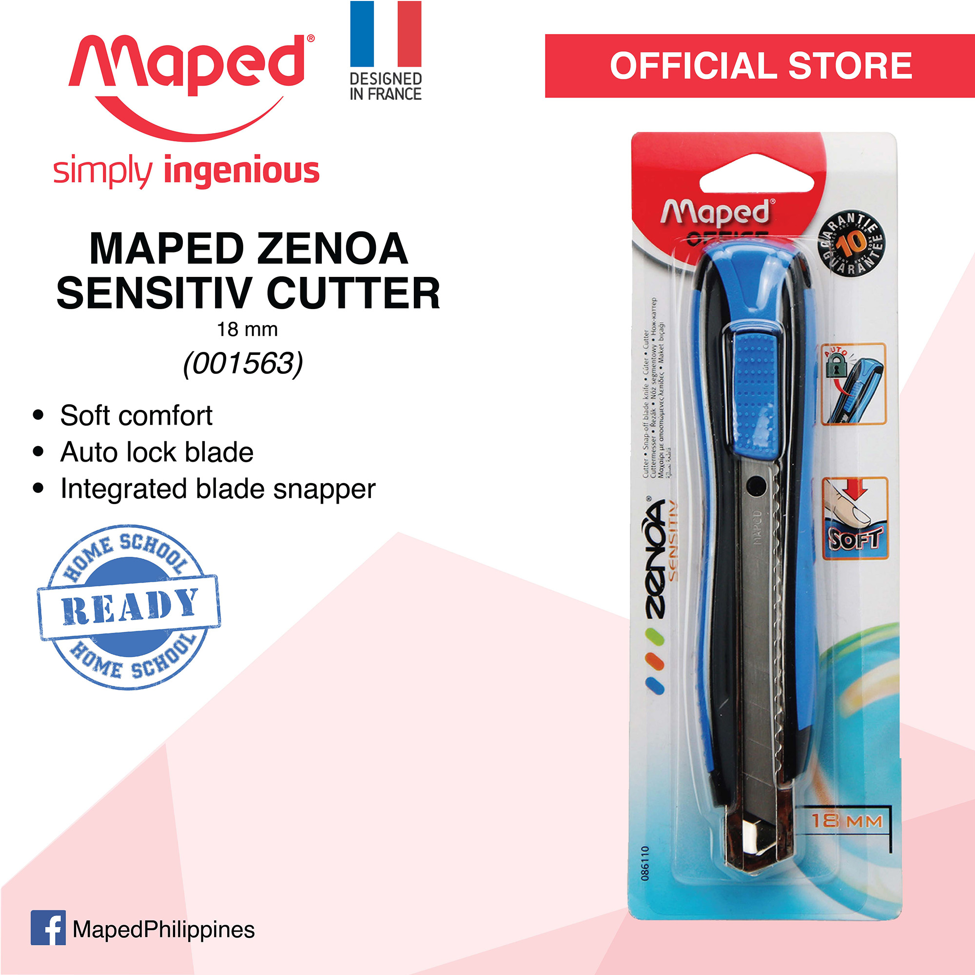 MAPED Zenoa Sensitiv Cutter | 18mm | L Type Blade | 086110 | Lazada PH