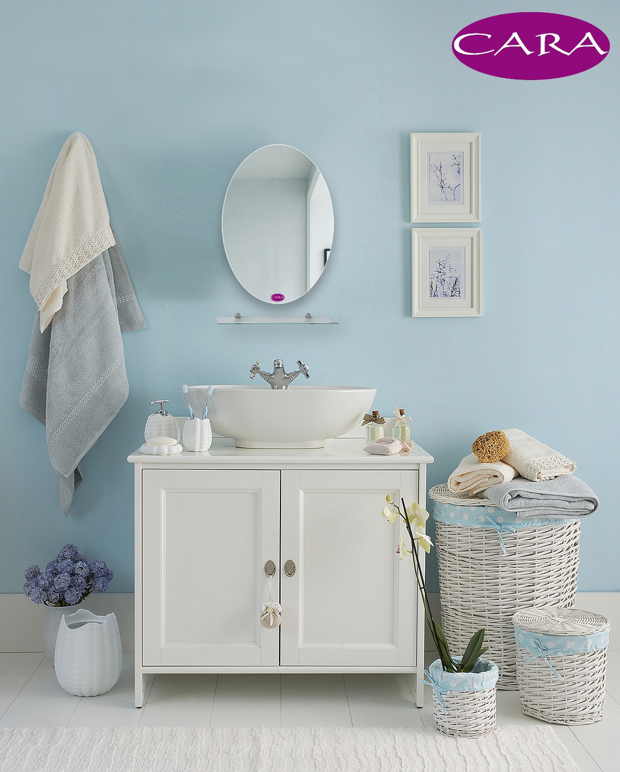 PROFILES Cara Home Bathroom Wall Mirror (Oval Shape) Vanity Mirror ...