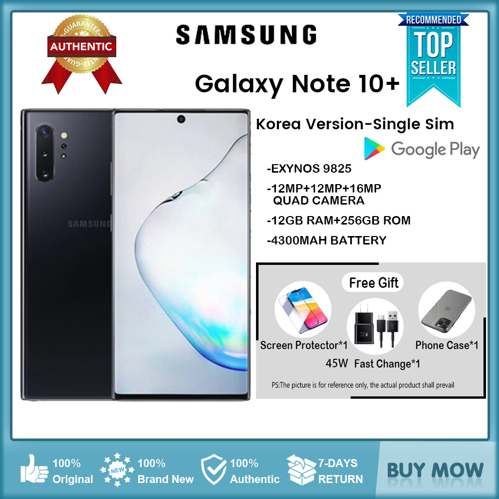 Samsung Galaxy Note 10 Plus Single Sim Smartphone SM-N976N 256GB ROM 12GB RAM Octa Core 6.8 ...