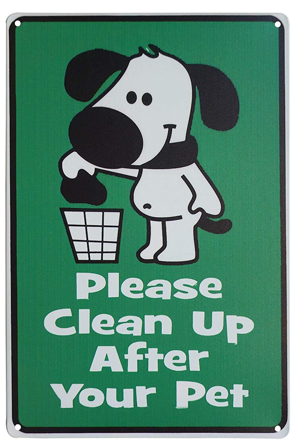 Cute No Dogs Pooping Sign Please Clean Up After Your Pet Dog Poop Metal ...