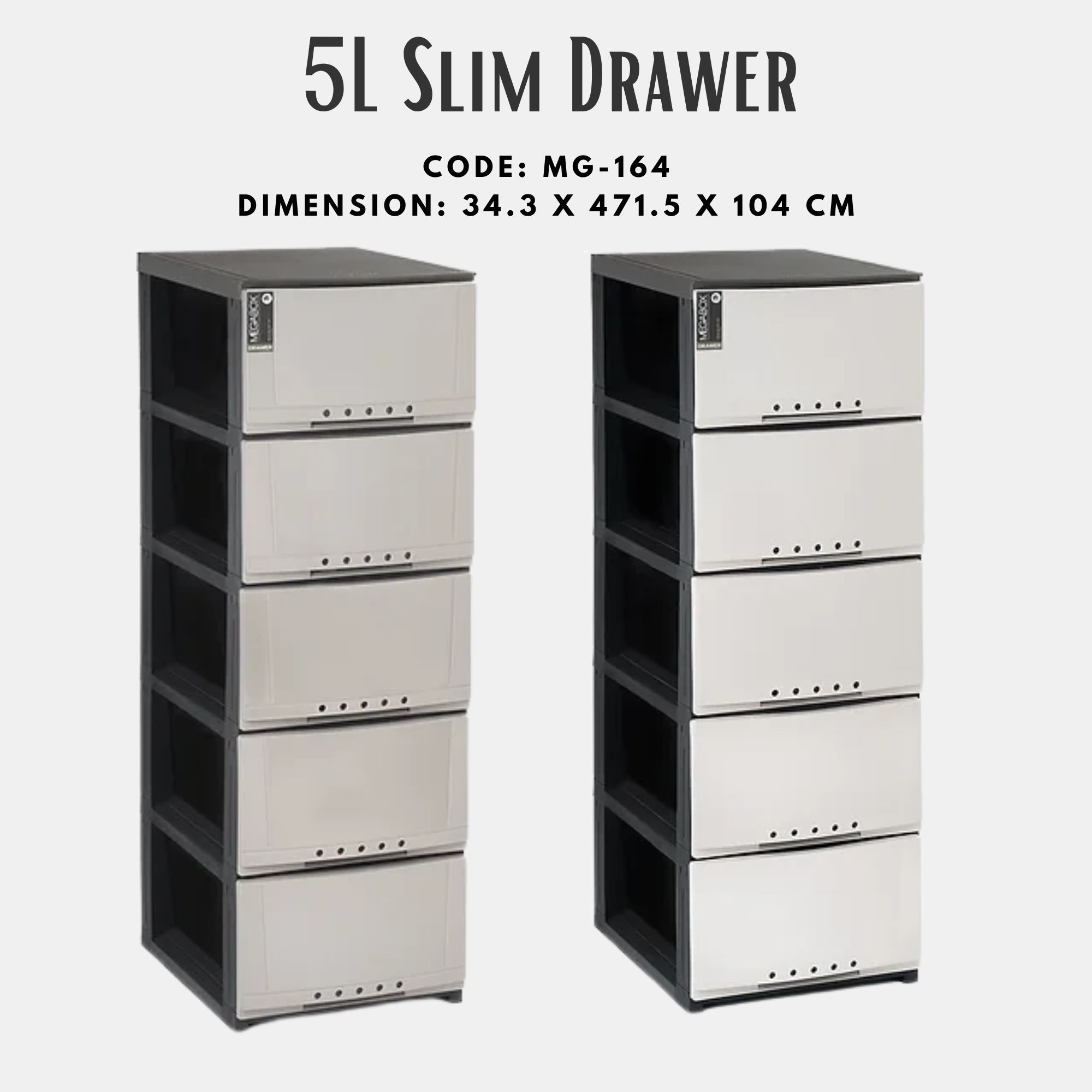 Megabox 4 Layer and 5 Layer Slim Drawer/ MG-164-4L Slim Drawer/ MG-164 ...