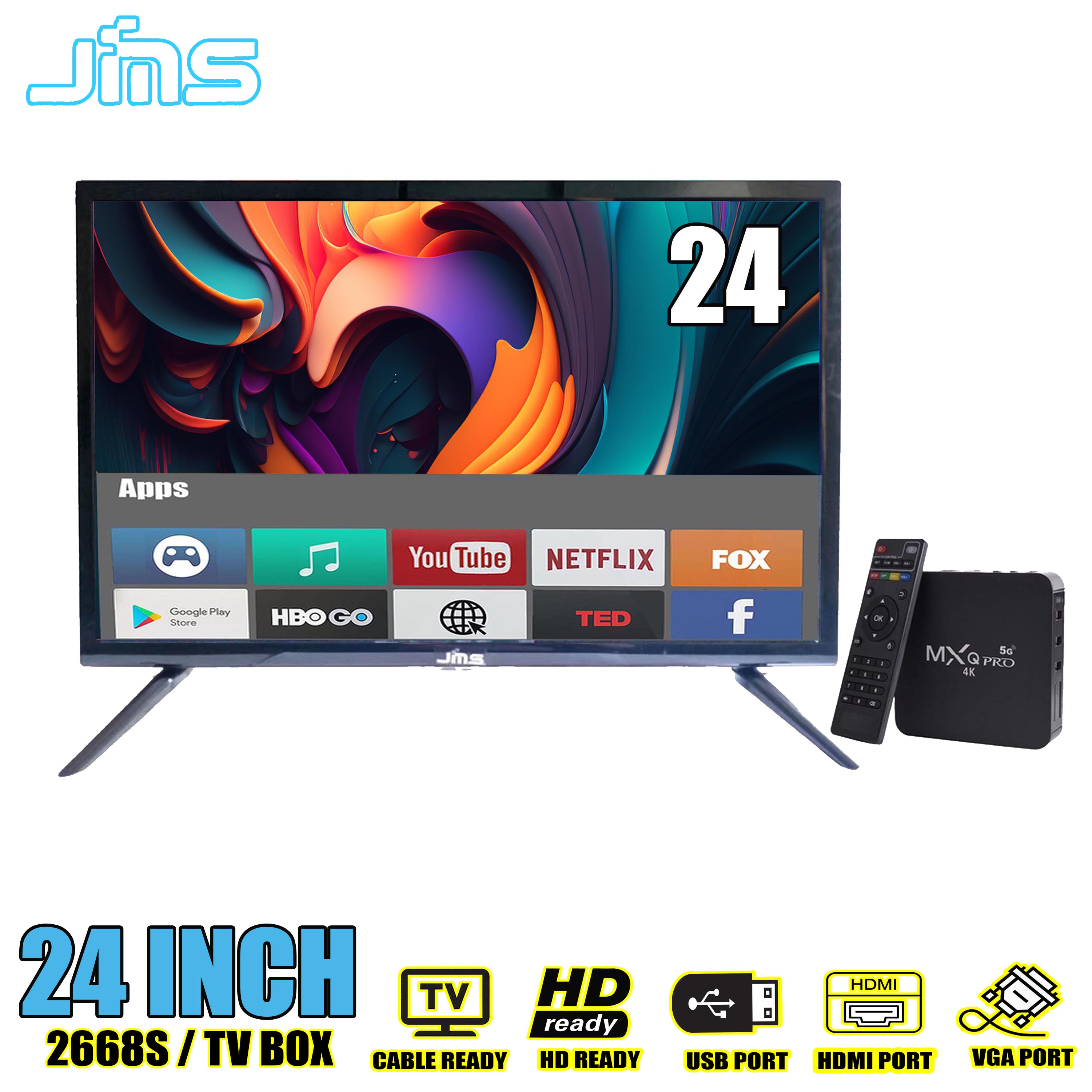 JMS LED-2668S 24 Inch Screen LED TV + Smart TV BOX 26 24 | Lazada PH