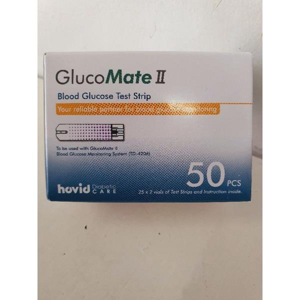 Blood glucose sugar test strips (GLUCOMATE II) 50 pcs per box | Lazada PH