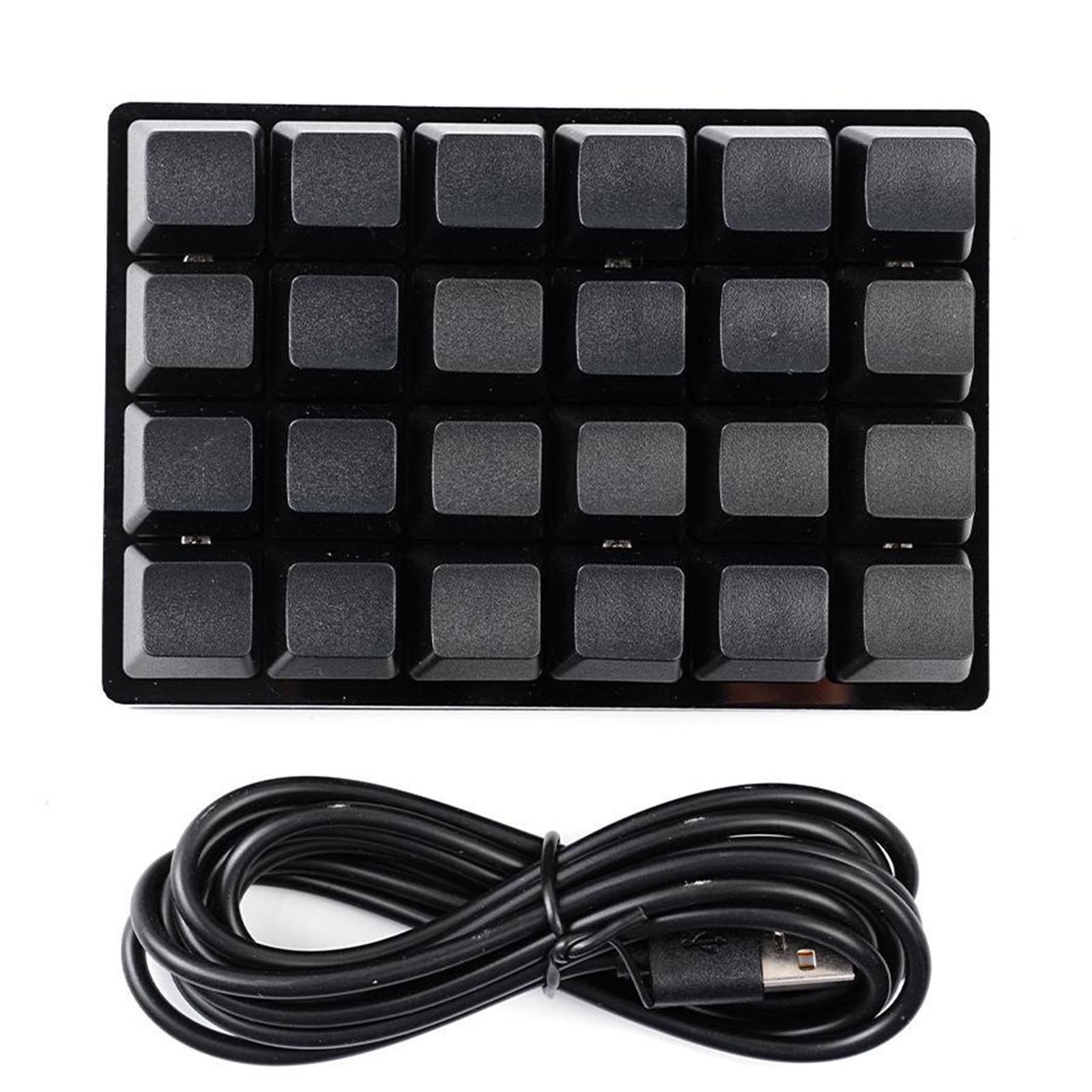 Black 24-key Keypad Mechanical Keyboard Custom Shortcuts Hardware ...