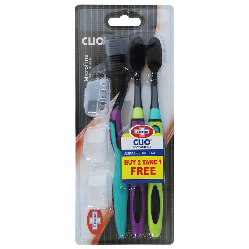 Cleene CLIO Toothbrush Ultimax Charcoal (Buy 2 Take 1) | Lazada PH