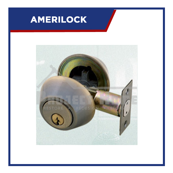 Amerilock Deadbolt Lock Polished Brass Finish Double Cylinder (AL 102 ...