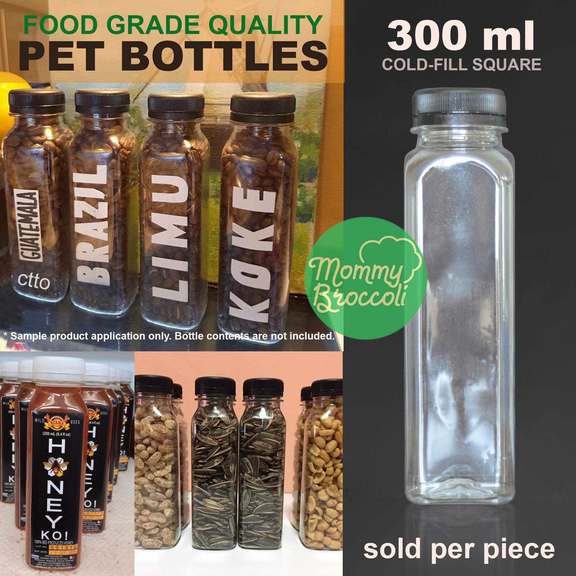 300ml Square Cold Fill Beverage Bottles Food Grade Plastic Air Tight ...