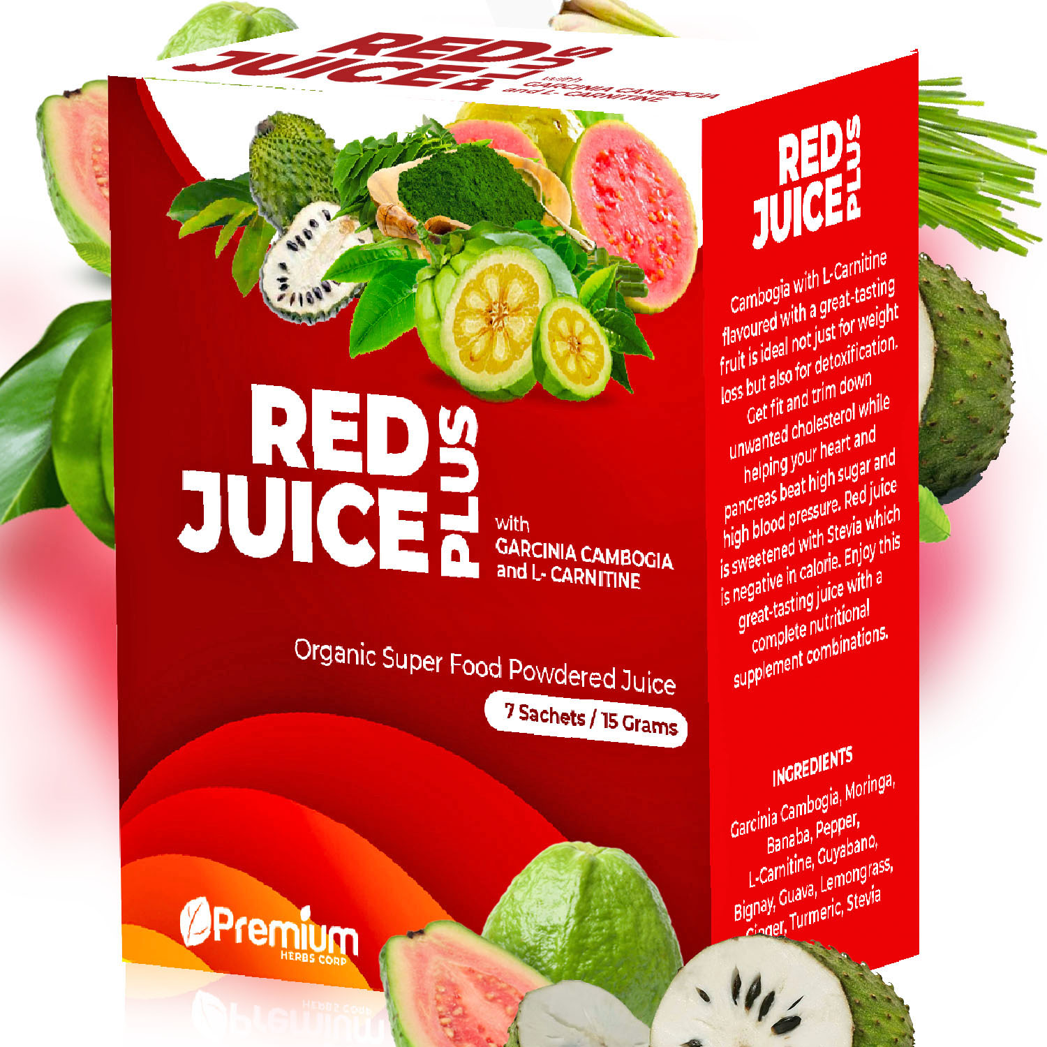 PHC02-A Red Juice Plus (7 Sachets or good for 3-4 Liters) Herbal Drink ...
