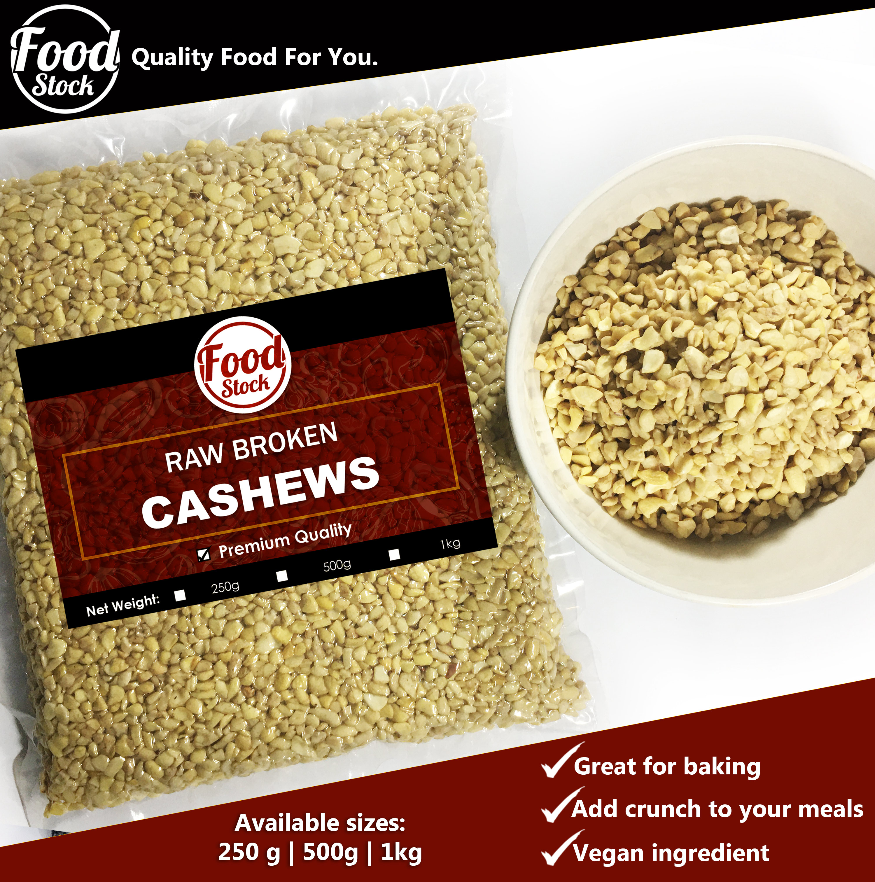 Food Stock Raw Diced Cashews (250g, 500g, 1kg) | Lazada PH