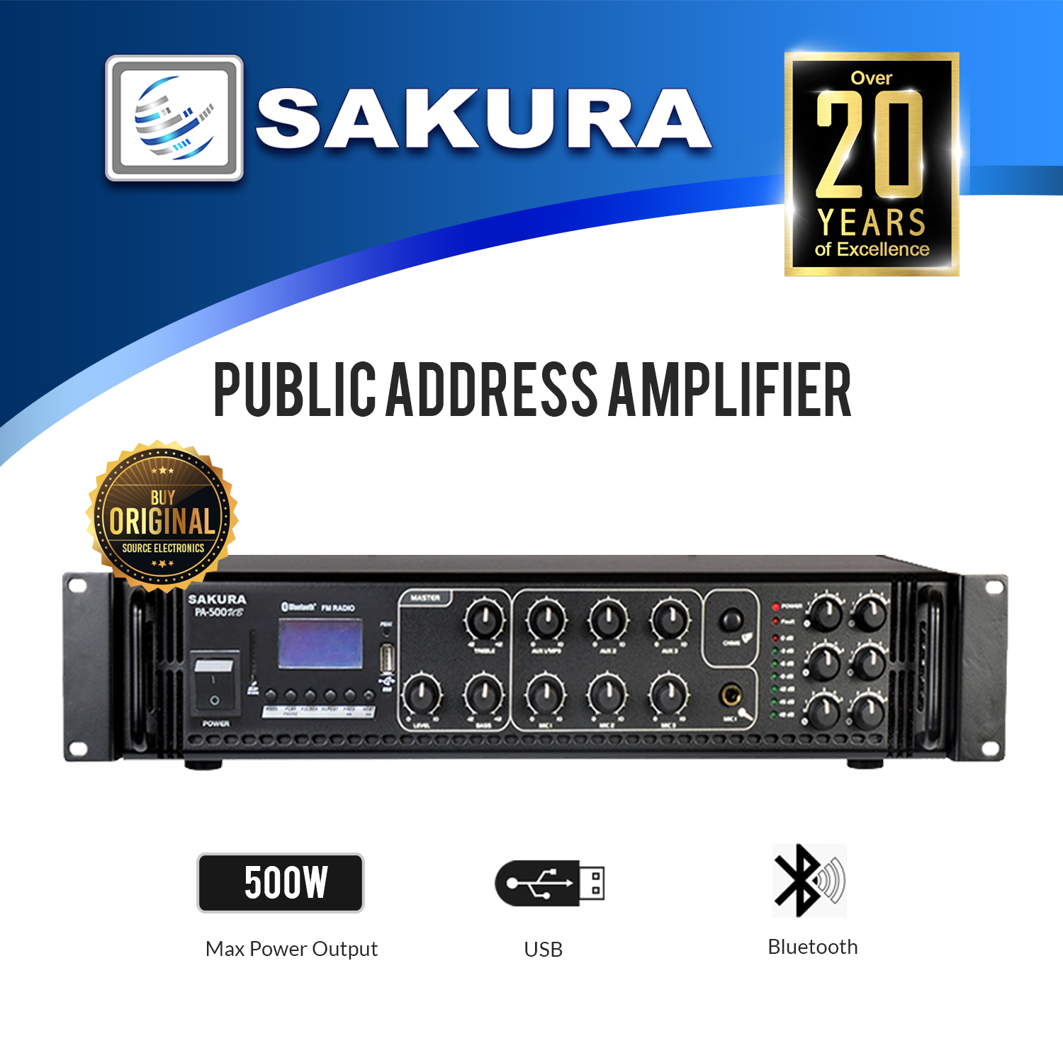 Sakura PA-500UB 500W Public Address Bluetooth Amplifier | Lazada PH