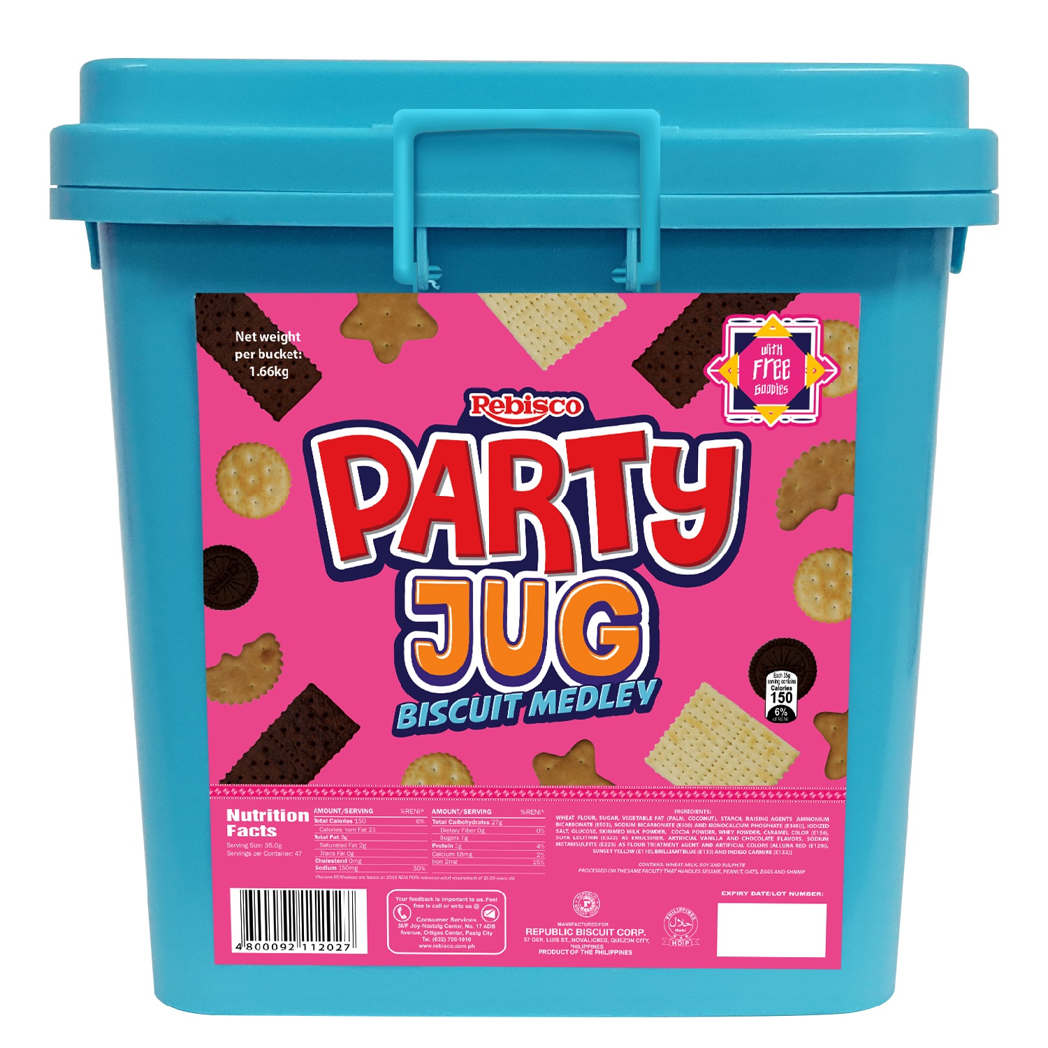 Rebisco Party Jug Assorted Flavors 1.66 kg - [Expiry on January 16 ...