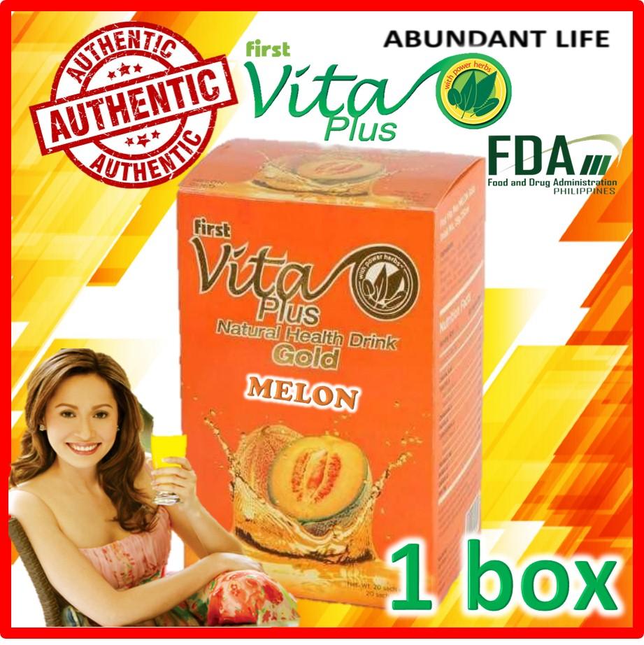 1 BOX FIRST VITA PLUS GOLD MELON FLAVOR 20 SACHET AUTHENTIC SOLD BY ABUNDANT LIFE | Lazada PH