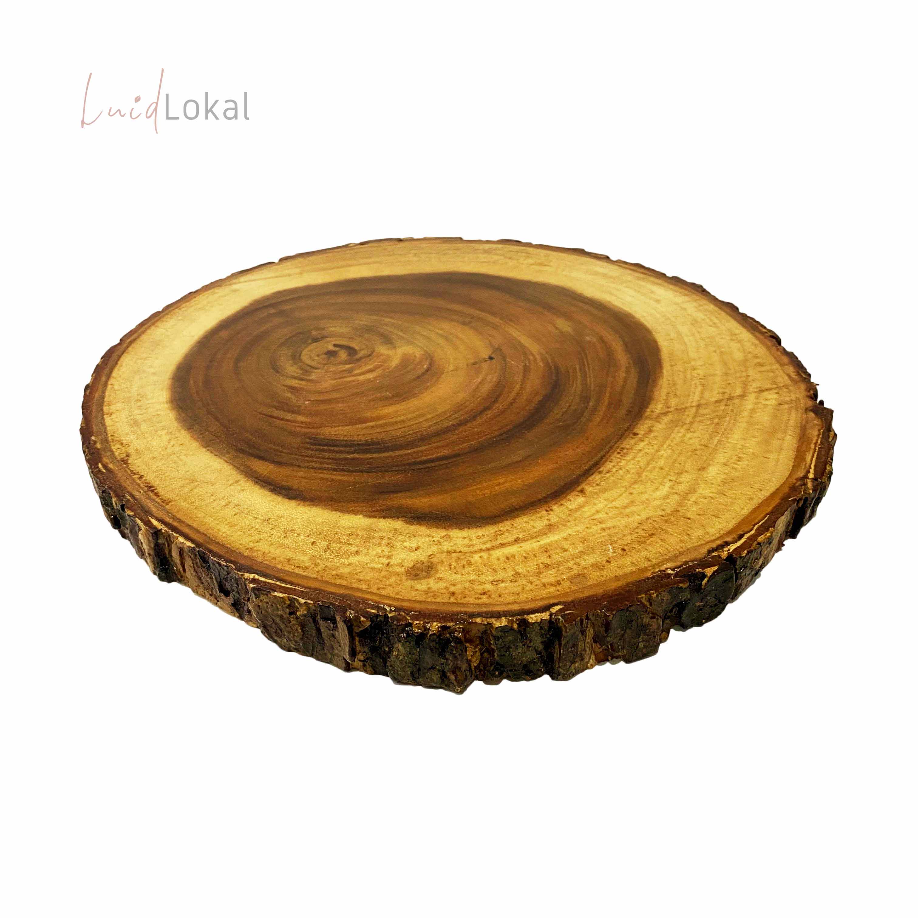 Luid Lokal Rustic Wood Log Chopping Board with Natural Bark | Lazada PH