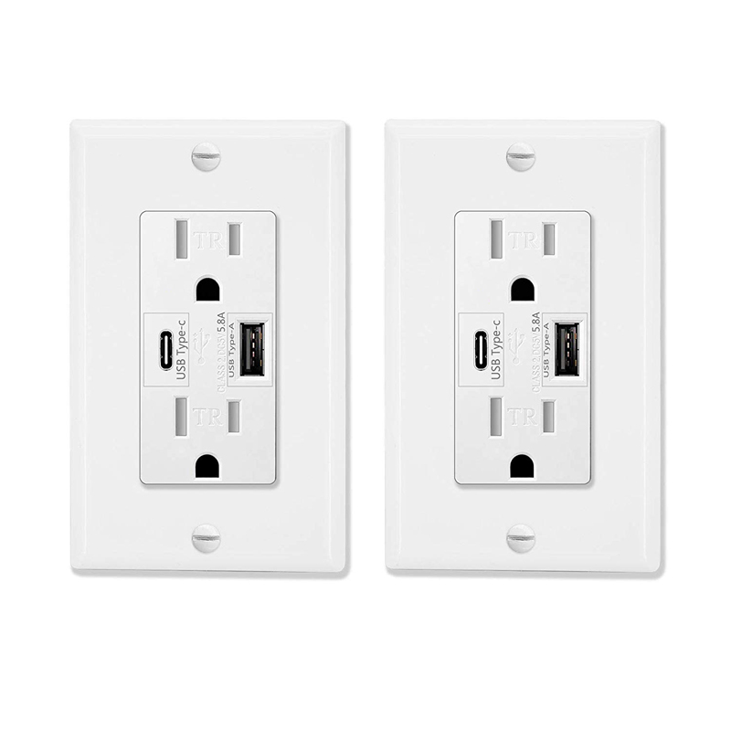 LEEKI Type C Board Socket plug-in Intelligent Electrical Multi Wall ...