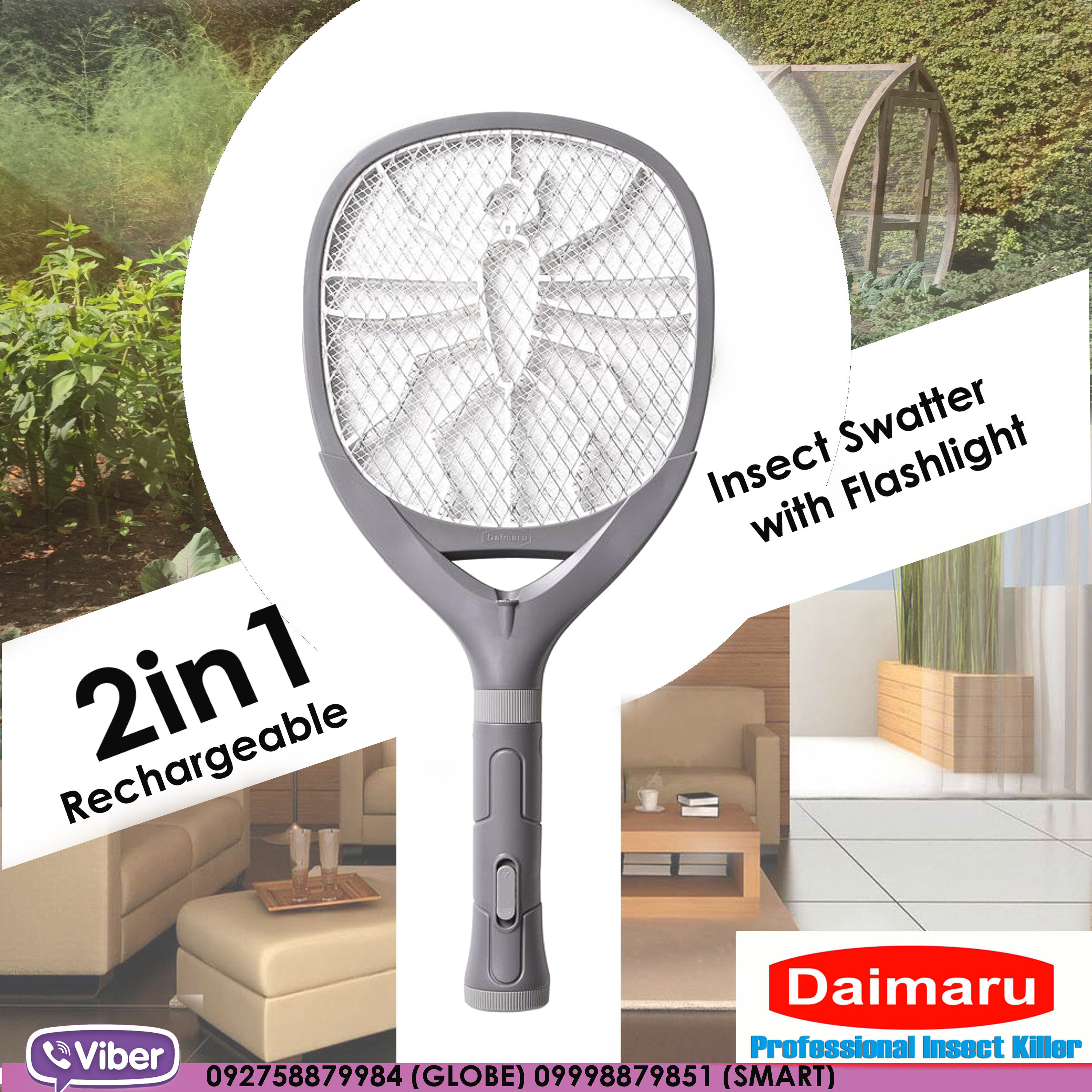 Insect Swatter Daimaru Rechargeable Swatter with LED flashlight 2-in-1 ...