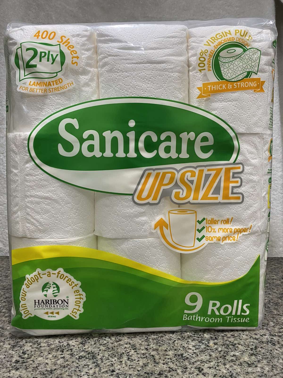 Sanicare Bathroom Tissue UPSIZE 9 Rolls 400 Sheets 2ply | Lazada PH