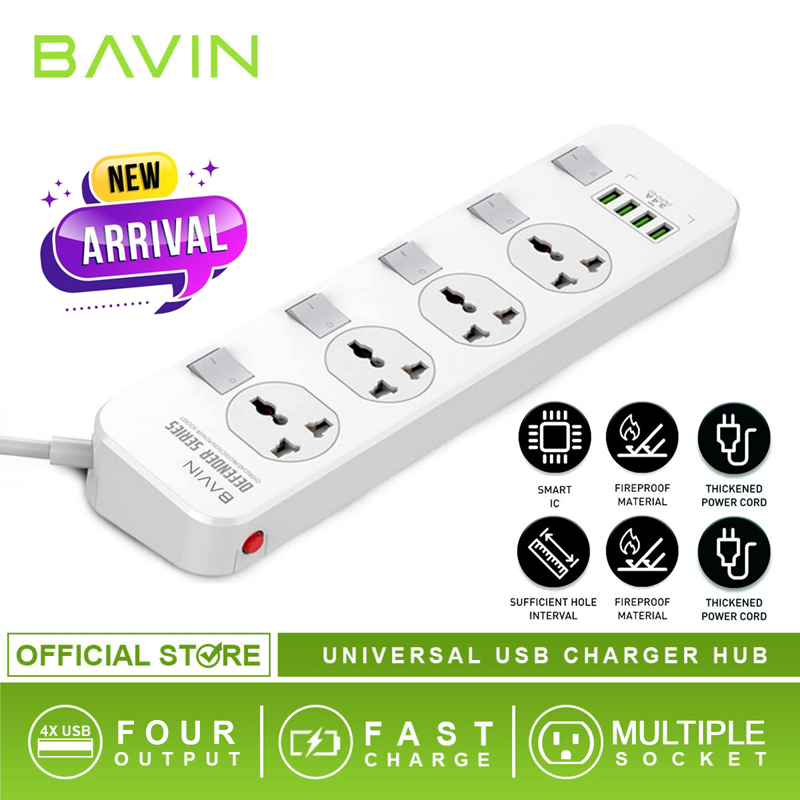 Cocapark BAVIN SC4408 3.4A USB Charger HUB w/ 4 Power Socket w/ Four ...