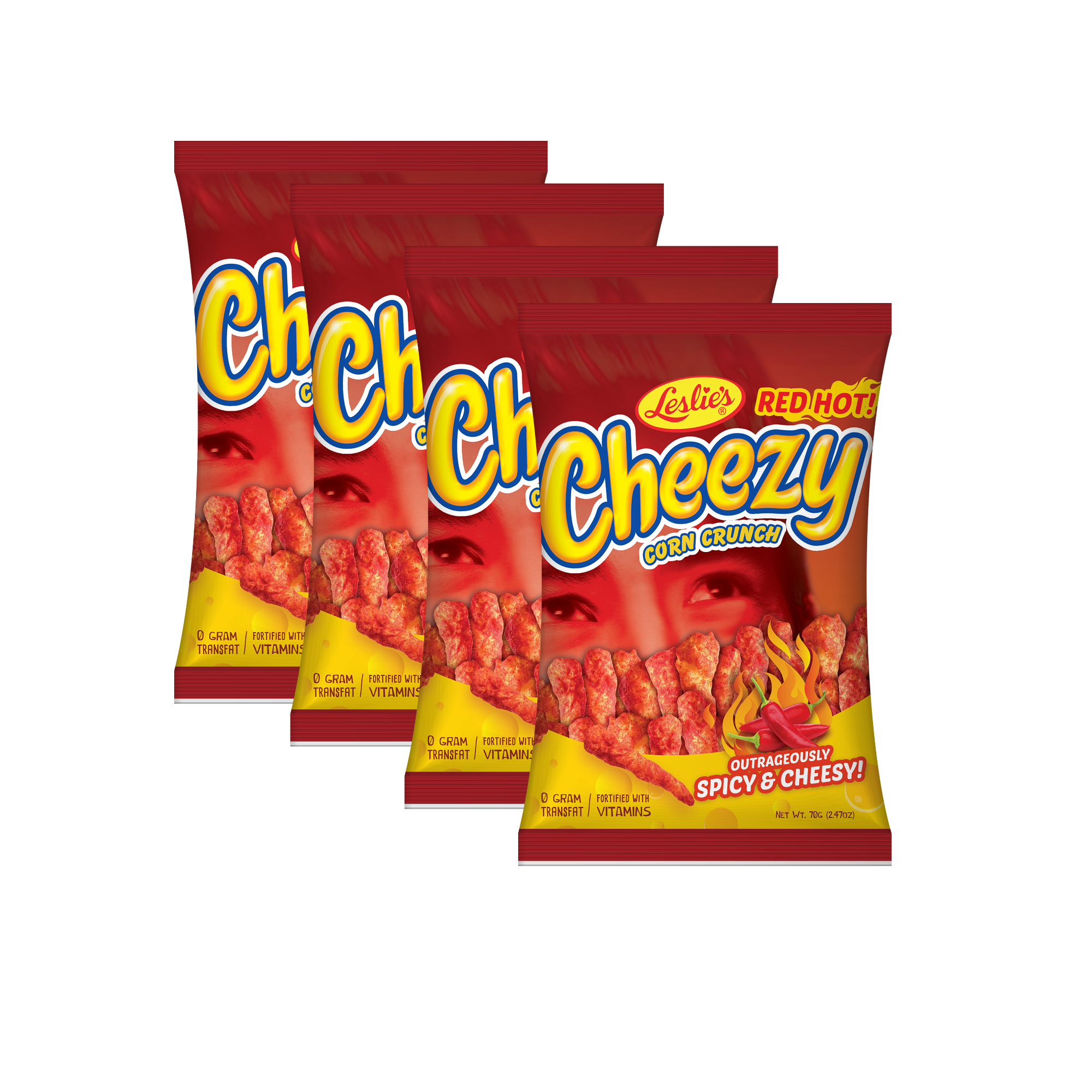 Cheezy Corn Crunch Red Hot 70g x 4 | Lazada PH