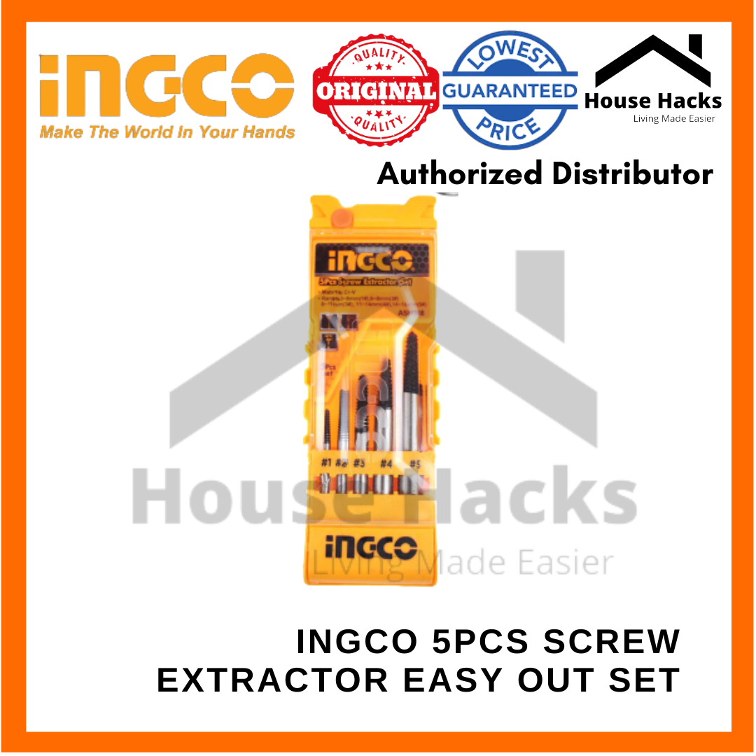 INGCO 5PCS SCREW EXTRACTOR EASY OUT SET ASE008 (House Hacks) | Lazada PH