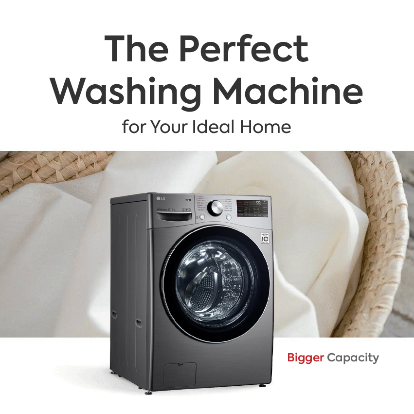 LG Washing Machine AIDD Front Load Combo Washer and Dryer 15 kg Wash ...