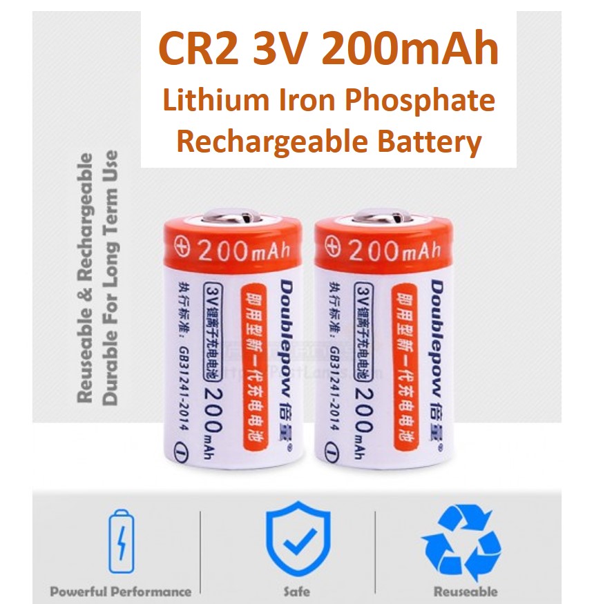 CR2 Rechargeable Battery 14250, ICR 15270, 200mAh 3V (2 pcs.) | Lazada PH