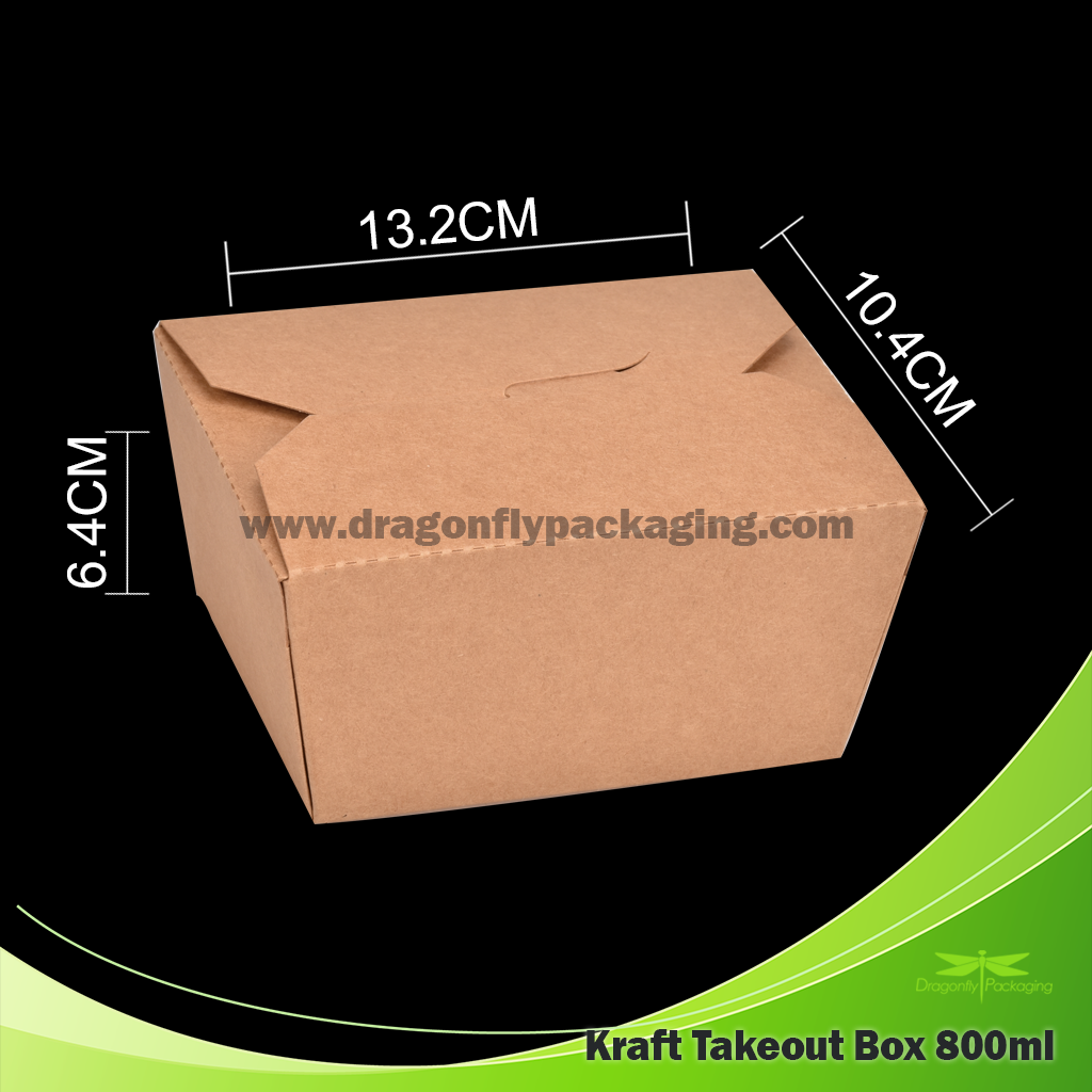 [Wholesale] Dragonfly 800ml Kraft Takeout Box, x200pcs, Microwavable ...
