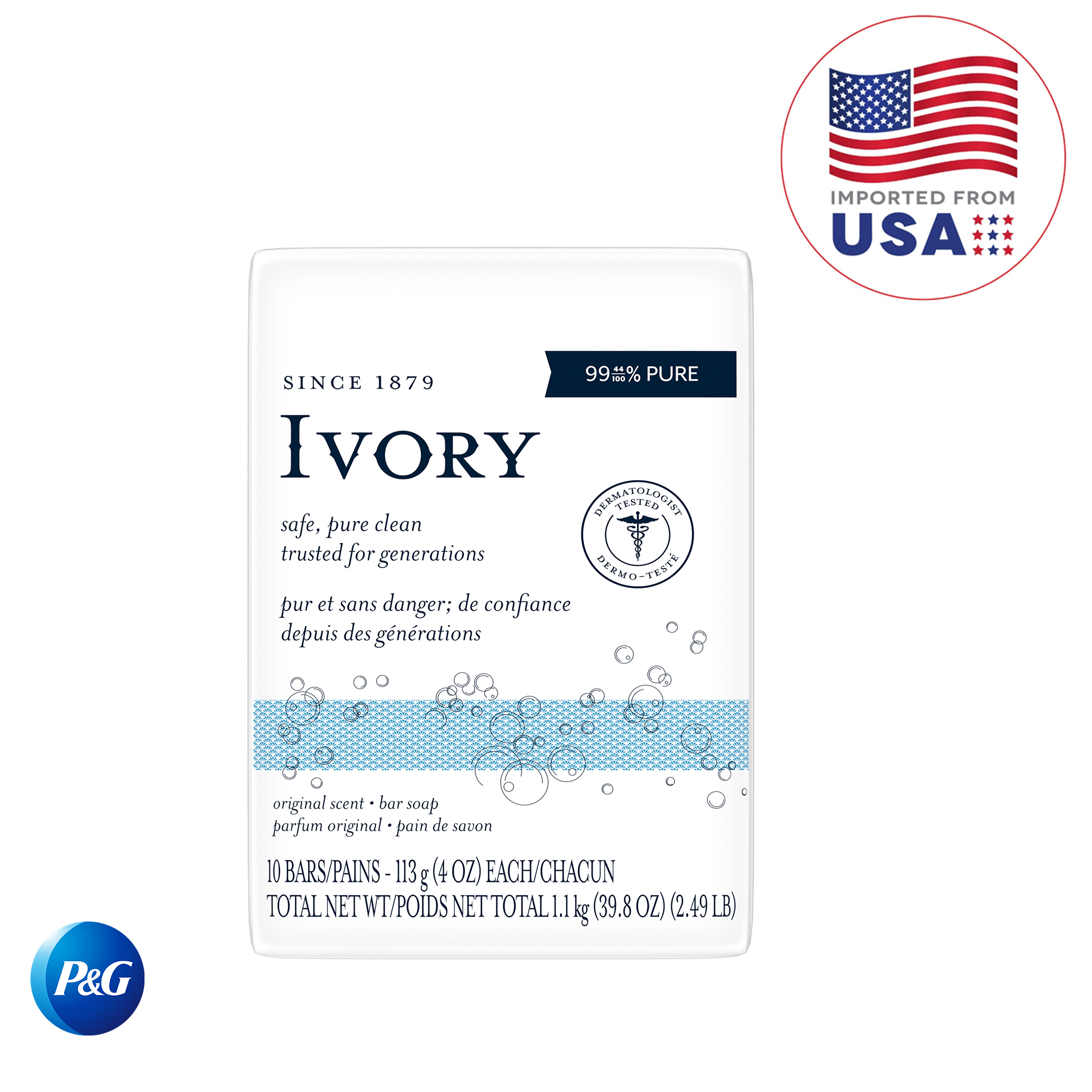 Ivory Bar Soap Original 10 Bars x 113g - P&G Imported | Lazada PH