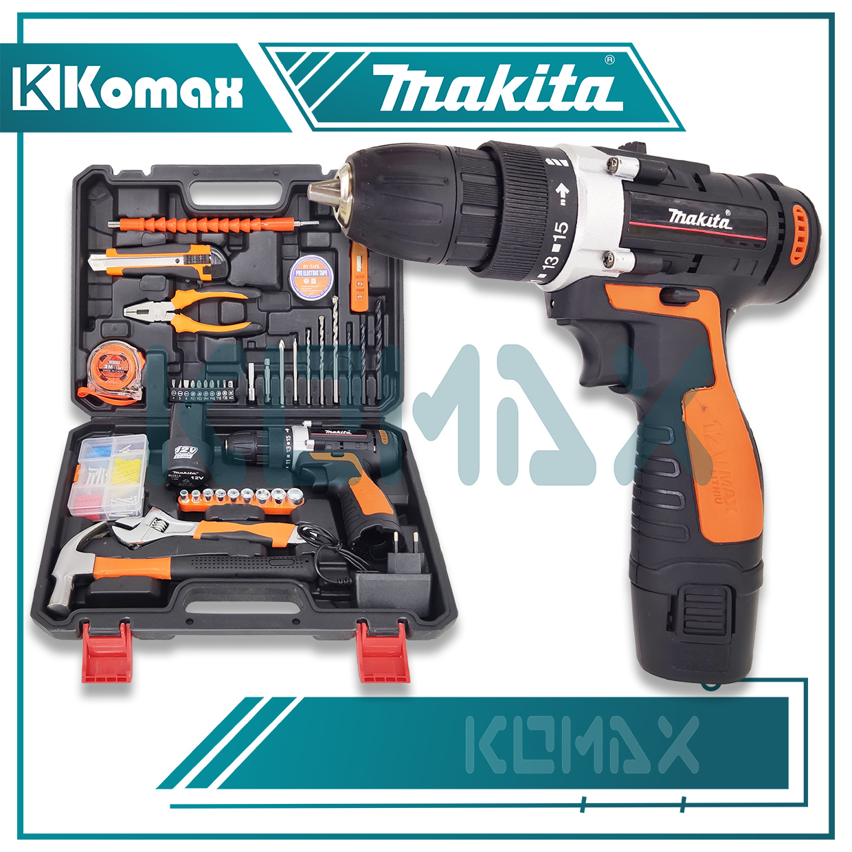 KOMAX Makit a 10mm Lithium Power Tools Set 12V Cordless Drill | Lazada PH