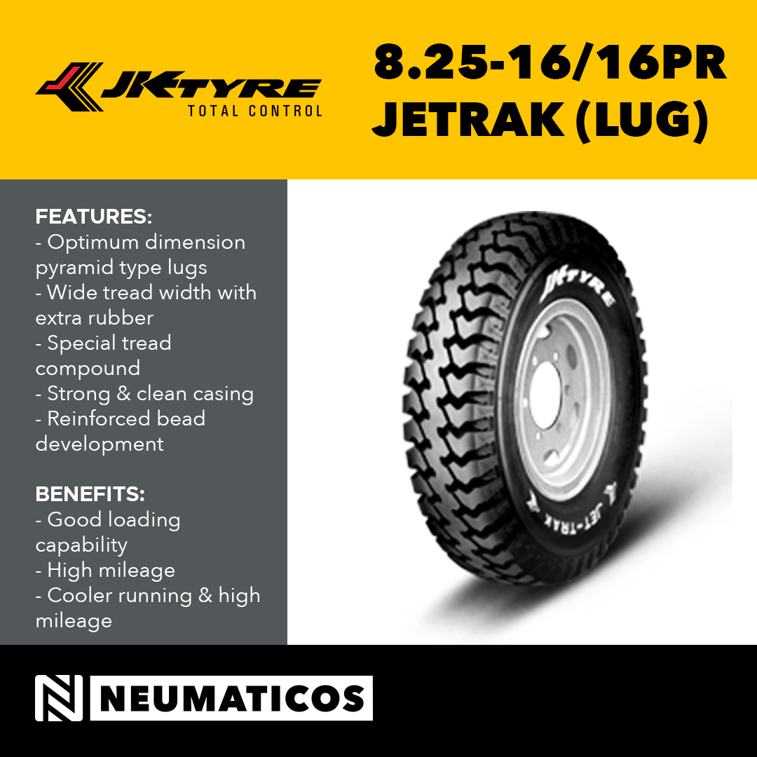 JK Tyre 825-16/16PR Jetrak Light Truck Bias LTB Tires 8.25-16/16PR Made ...