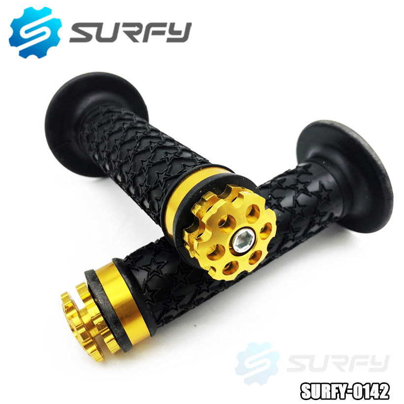HANDLE GRIP TR1 GOLD COD rubber with bar-n star design Surfy Motorcycle ...