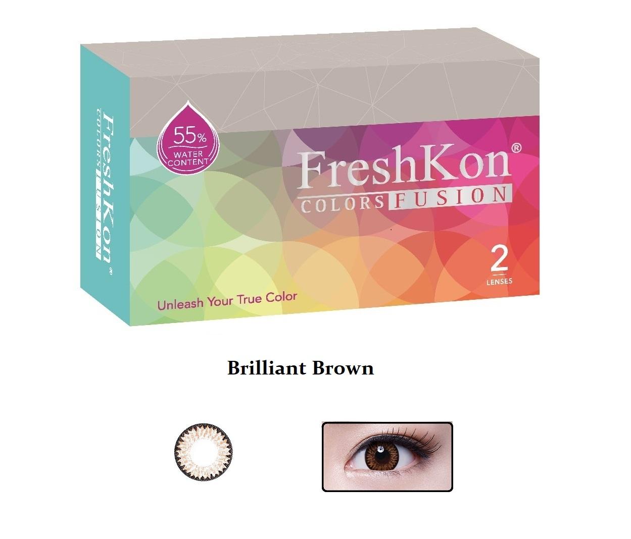FreshKon Contact Lens in Brilliant Brown 1-Month Use Colors Fusion ...