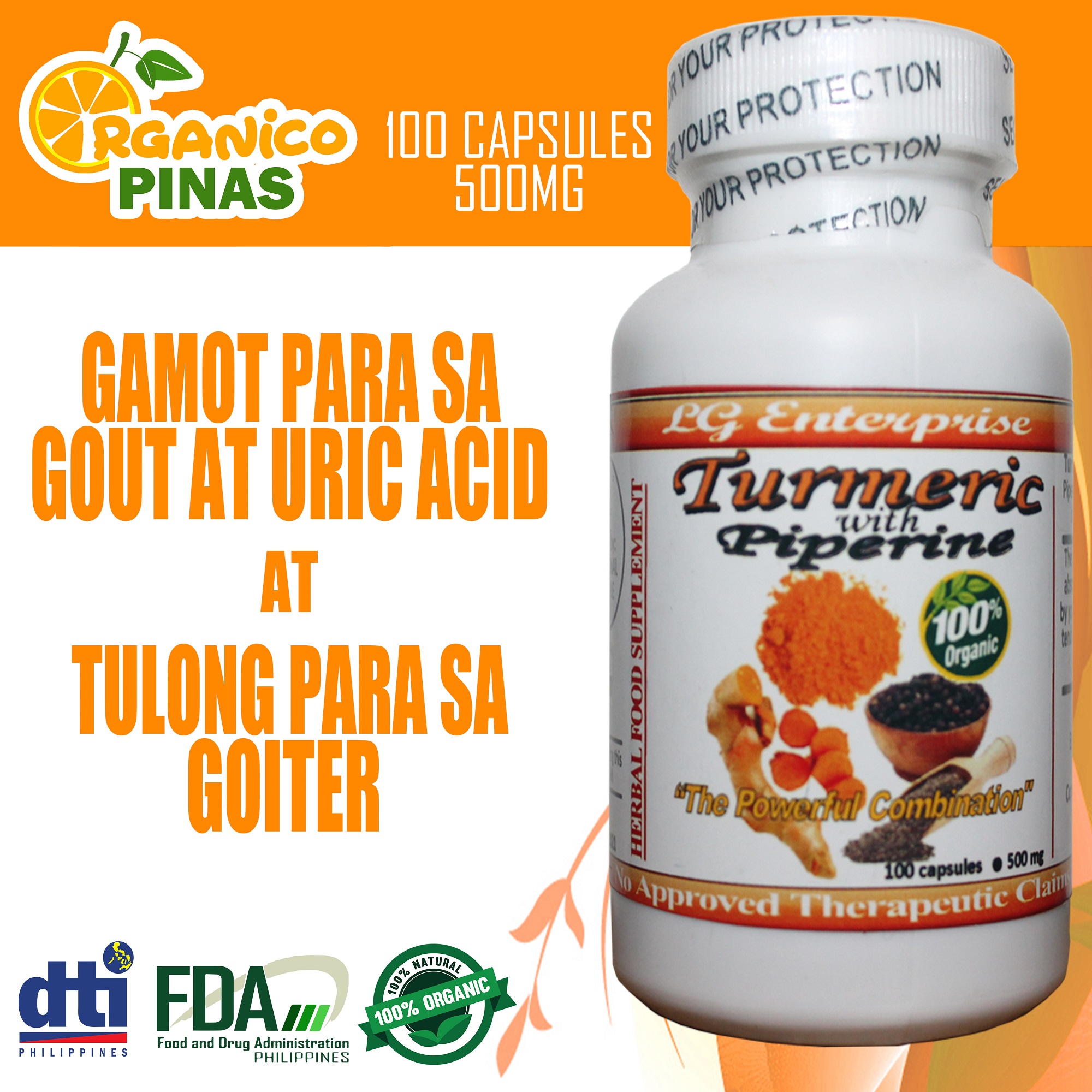 Turmeric Piperine 2 in 1 Gamot para sa Gout at Uric Acid at Tulong para ...