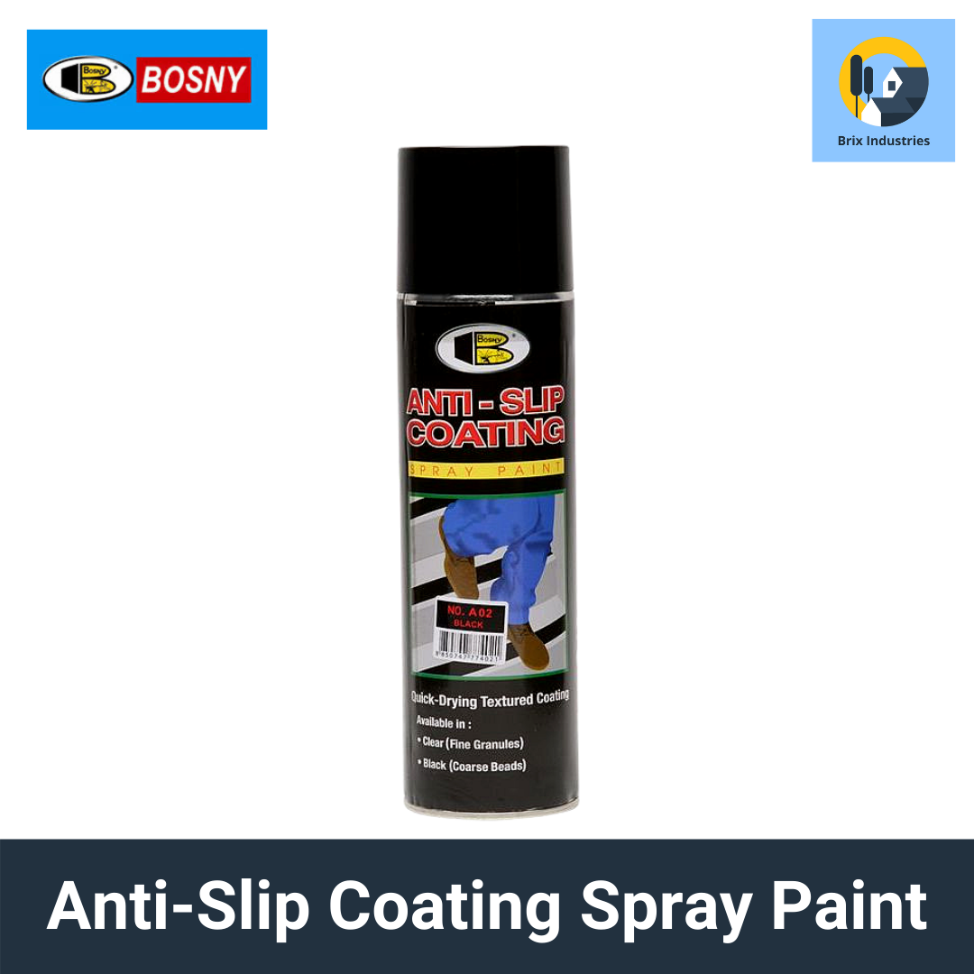 Bosny Anti-Slip Coating Spray Paint 600cc Black or Clear Quick-Drying ...