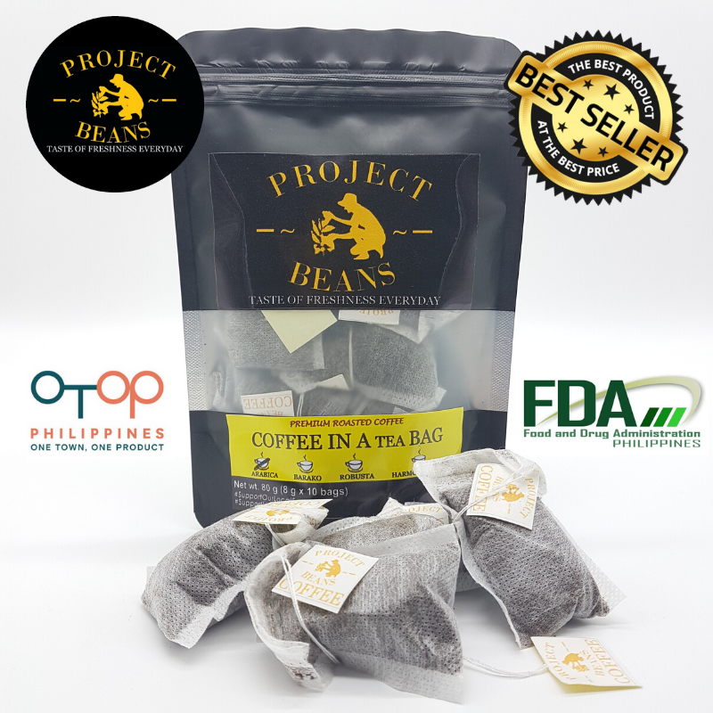 Project Beans: Arabica Premium Roasted Coffee in a Tea bag 80g (8g x 10 bags) | Lazada PH